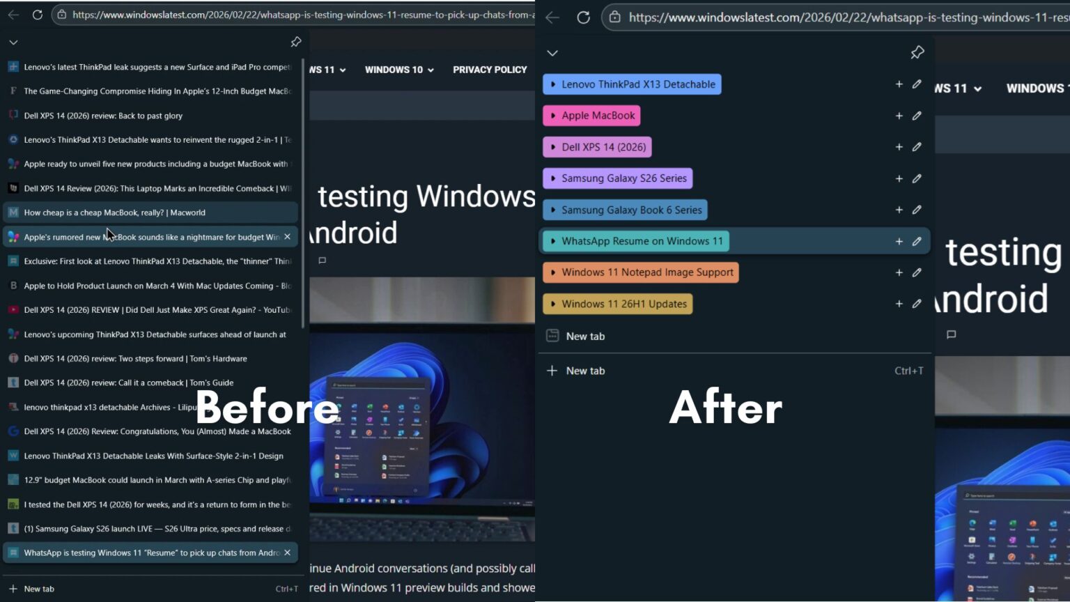 I tested Microsoft Edge’s AI tab organizer, and it’s shockingly good