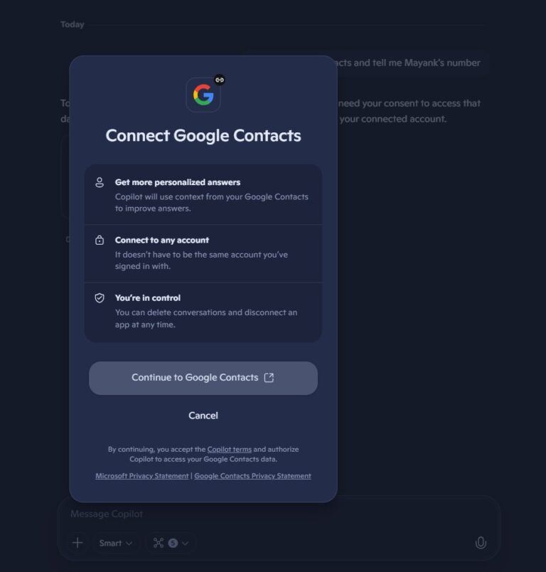 Tested: Microsoft Copilot can now access your Google Contacts, and it's ...