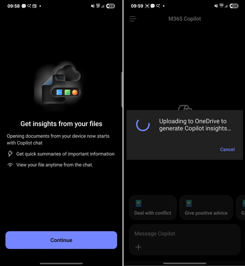 Microsoft 365 Copilot for Android or iOS auto-sends files to AI ...
