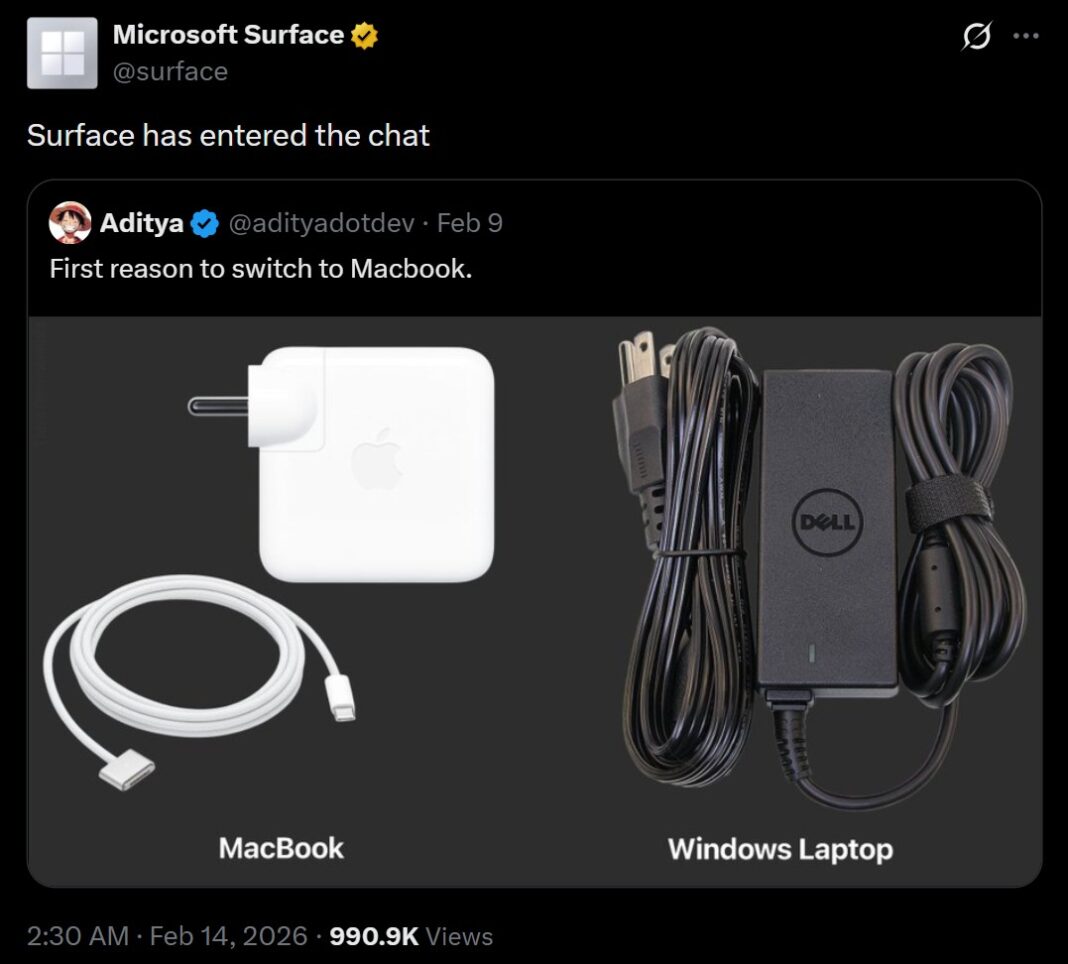 Microsoft pushes back “switch to MacBook” for a compact adapter, says ...