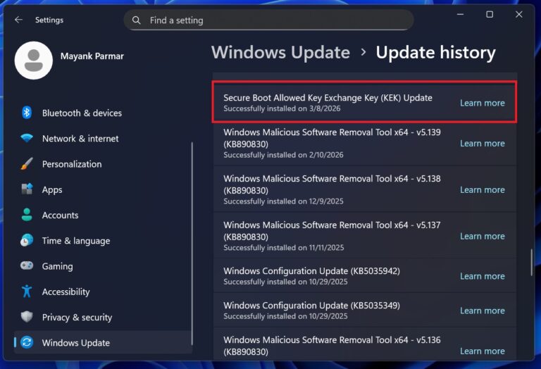 Windows 11 gets Secure Boot Allowed Key Exchange Key (KEK) update on ...