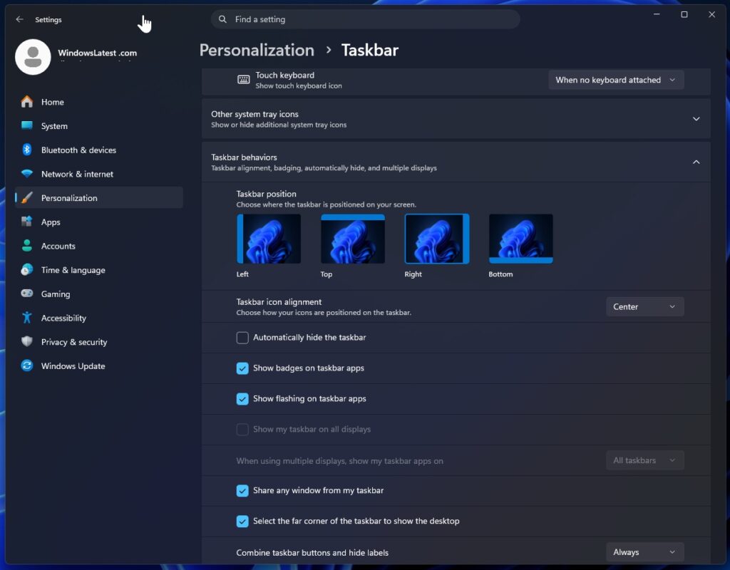 Microsoft is testing different Windows 11 taskbar positions per monitor ...